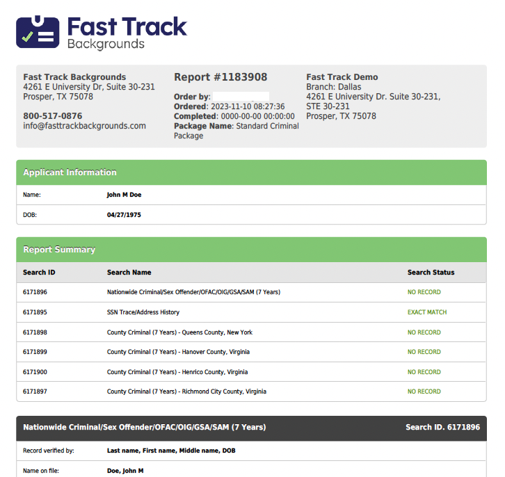 Frequently Asked Questions (FAQ) - Fast Track Backgrounds