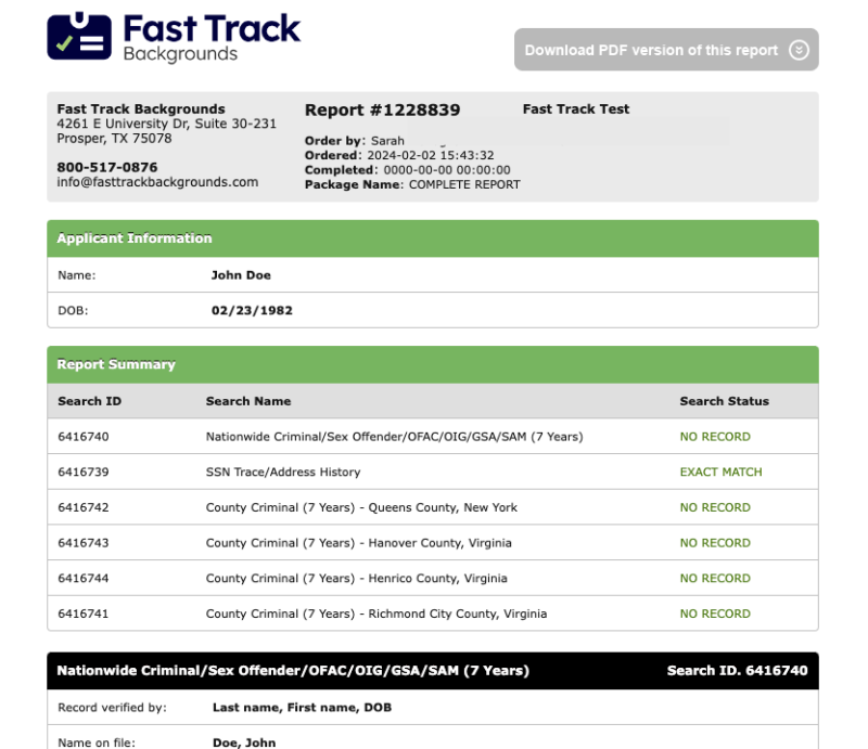 Take a Tour - Fast Track Backgrounds